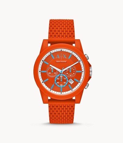 Armani Exchange Chronograph Quartz Orange Dial Watch AX1347 – Watches ...