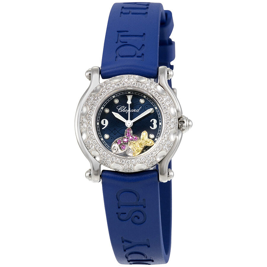 Chopard Happy Fish Blue Dial Azul Cuero Ladies Watch 278924-2001 ...
