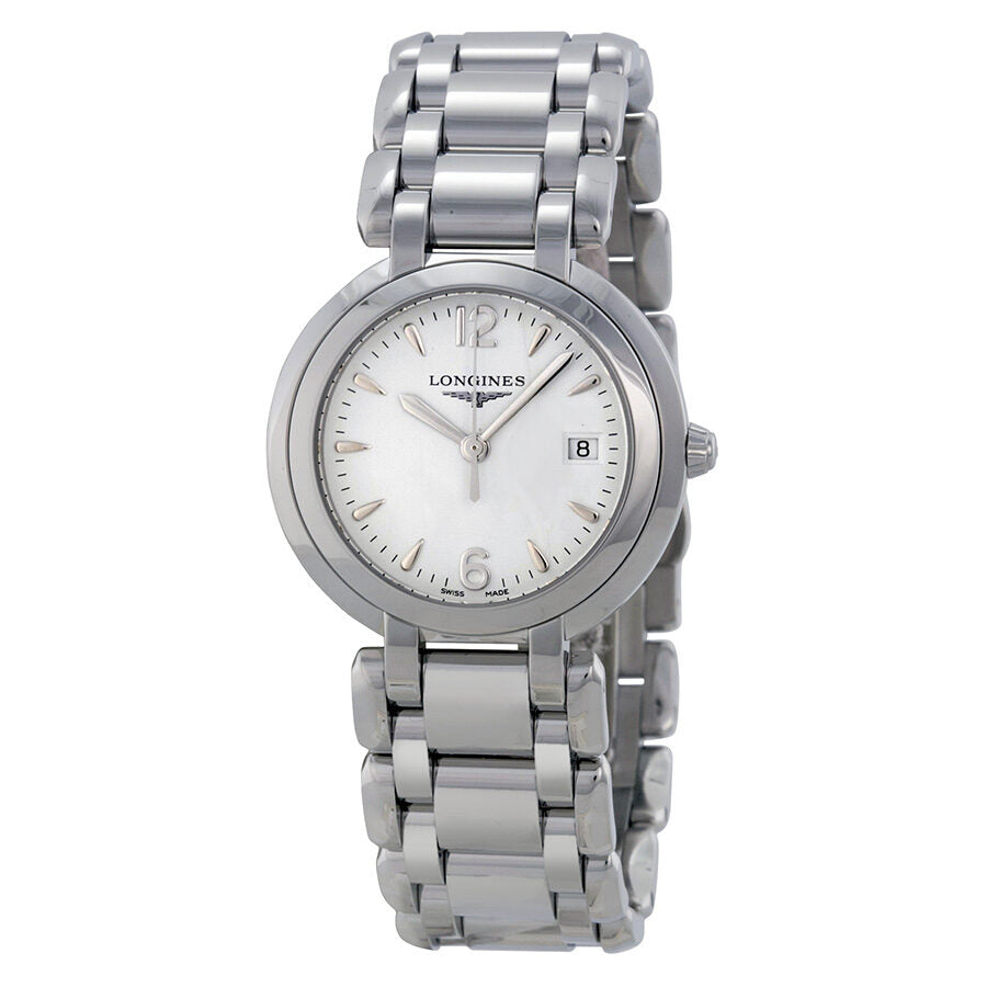 Longines Primaluna Reloj de mujer de acero inoxidable con esfera blanca L81124166 L8.112.4.16.6 ...