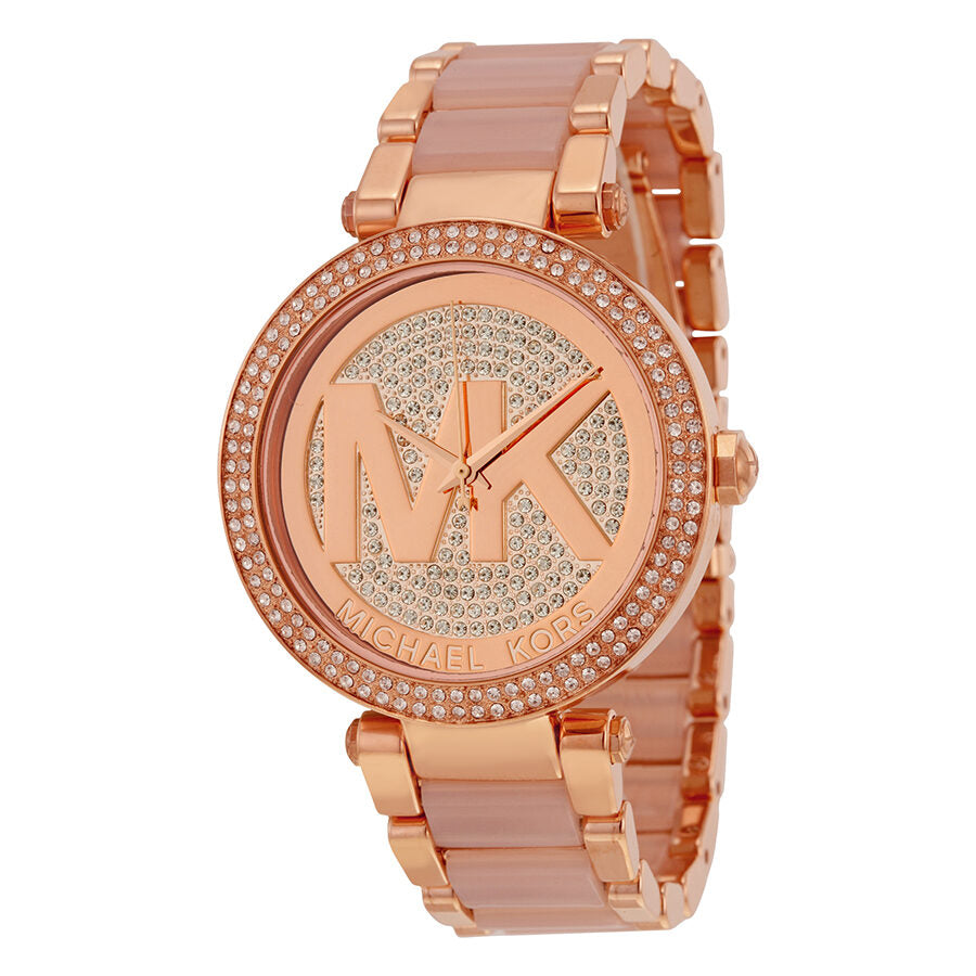 Michael Kors Parker Crystal Pave Logo Dial Ladies Watch MK6176 ...