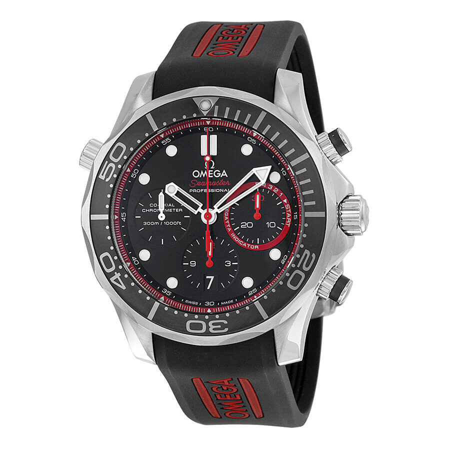 Omega Seamaster Diver Co-axial Automatic Chronograph Black Dial Black ...